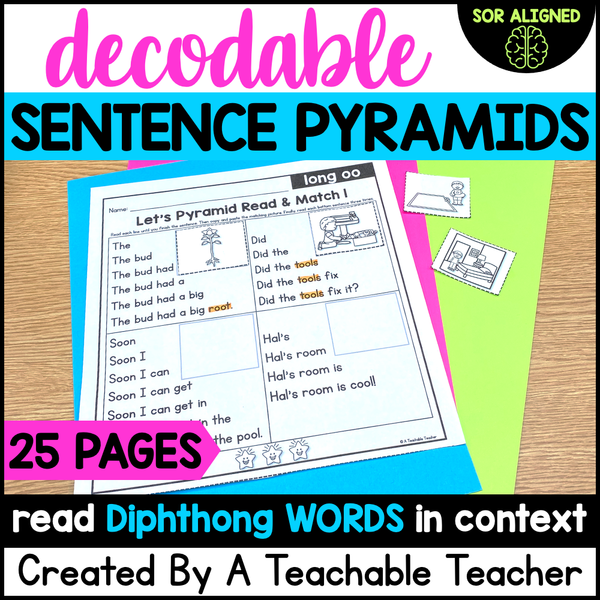 Decodable Sentence Pyramids- Diphthong Words – A Teachable Teacher