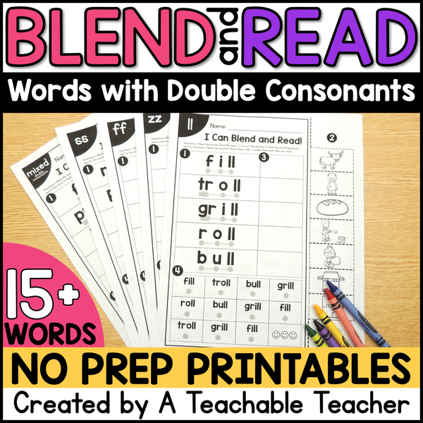 Blend and Read - Words with Double Final Consonants – A Teachable Teacher