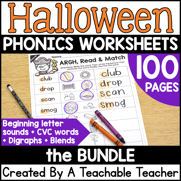 Halloween Phonics BUNDLE- NO PREP – A Teachable Teacher