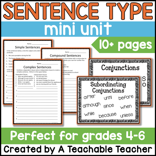 Sentence Type Mini Unit – A Teachable Teacher
