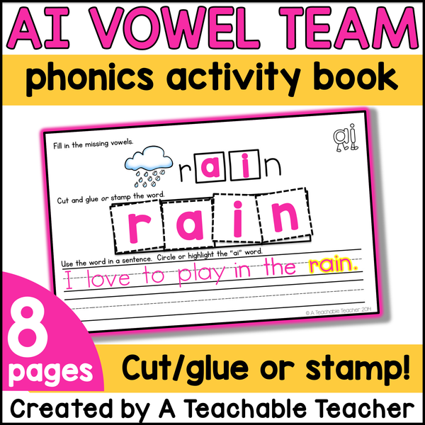 Vowel Team AI Activity Book – A Teachable Teacher