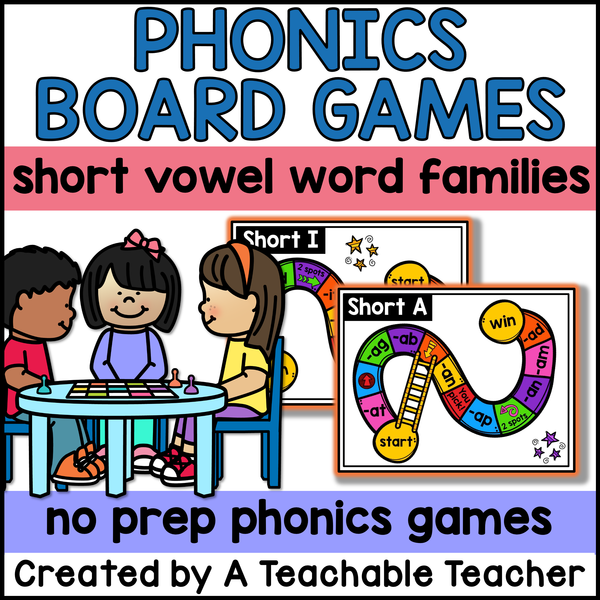 Phonics Word Family Slide Game - Short Vowel Edition – A Teachable Teacher
