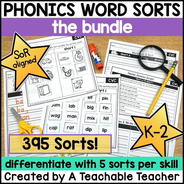 Phonics Word Sorts GROWING Bundle – A Teachable Teacher