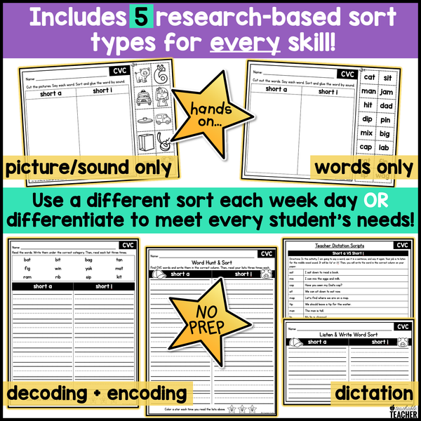 Phonics Word Sorts GROWING Bundle – A Teachable Teacher