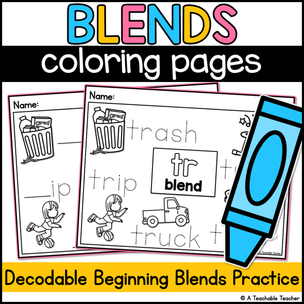 Beginning Blends Coloring Pages – A Teachable Teacher