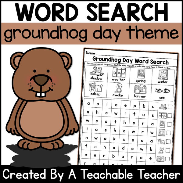Groundhog Day Word Search – A Teachable Teacher