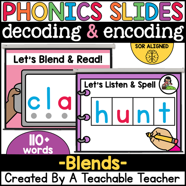 Digital Phonics Blend Words Google Slides for Decoding and Encoding SO ...