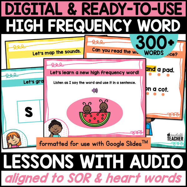 Hearts Words Google Slides Lessons High Frequency Words Science of Rea ...