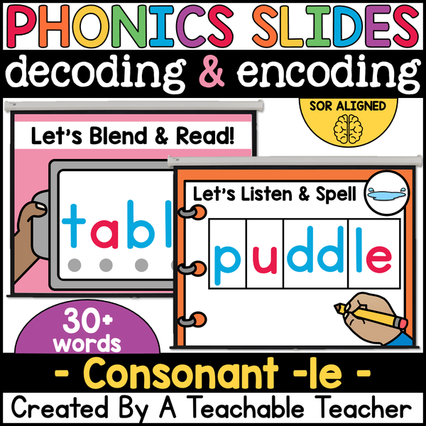 Digital Phonics Consonant -le Words Google Slides for Decoding and Enc ...