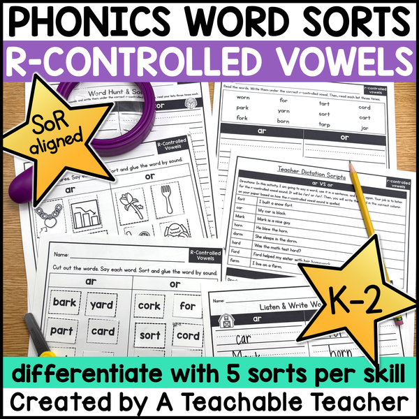 R-Controlled Vowels Word Sorts | Phonics & Decodable Intervention for ...