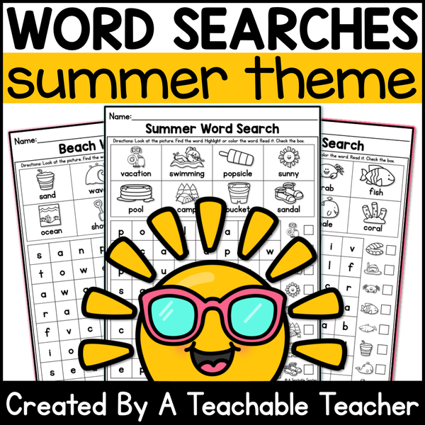 Summer Themed Word Searches – A Teachable Teacher
