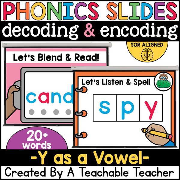 Digital Phonics Y as a Vowel Words Google Slides for Decoding and Enco ...