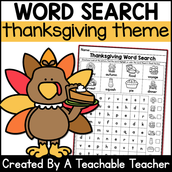 Thanksgiving Word Search – A Teachable Teacher