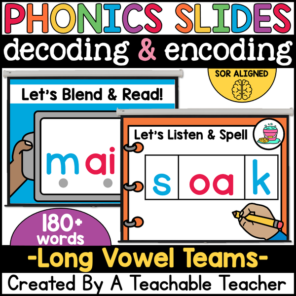 Digital Phonics Long Vowel Team Words Google Slides for Decoding and E ...