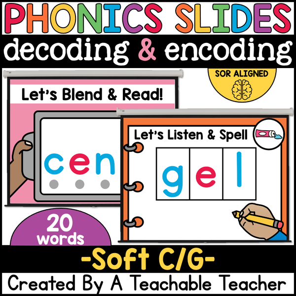 Digital Phonics Soft C/G Words Google Slides for Decoding and Encoding ...