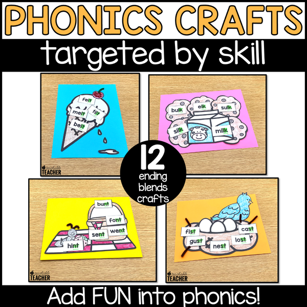 Ending Blends Phonics Crafts – A Teachable Teacher