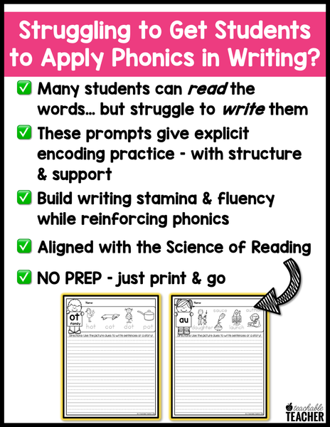 Phonics Based Writing Prompts - The BUNDLE – A Teachable Teacher
