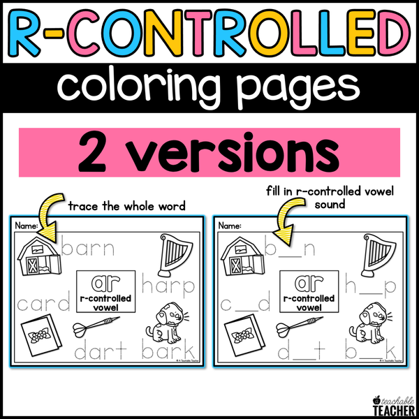 R-Controlled Coloring Pages – A Teachable Teacher