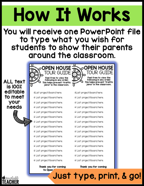 Editable Open House Tour Guides – A Teachable Teacher
