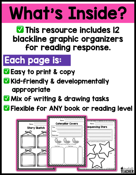Reading Response Graphic Organizers for Primary Grades – A Teachable ...