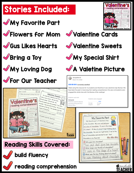 Valentine's Day Reading Comprehension – A Teachable Teacher