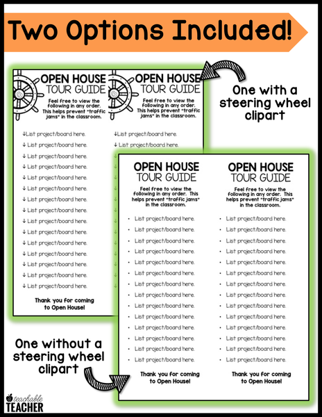 Editable Open House Tour Guides – A Teachable Teacher