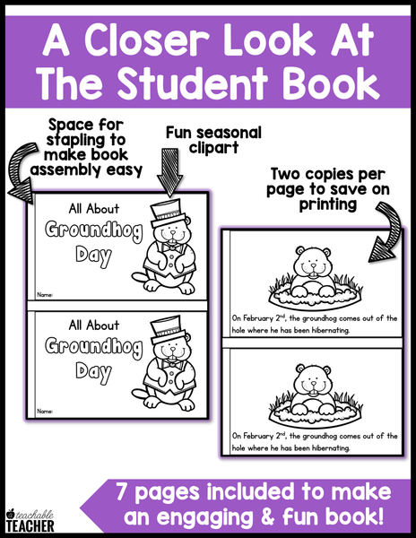 Groundhog Day Printable Book and Writing Activities – A Teachable Teacher
