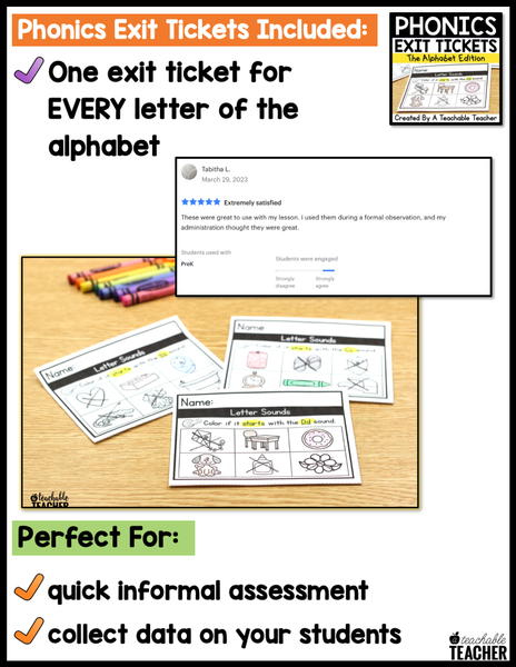 Phonics Exit Tickets - The Alphabet Edition – A Teachable Teacher