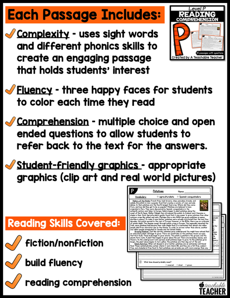 Level P Reading Comprehension Passages and Questions – A Teachable Teacher