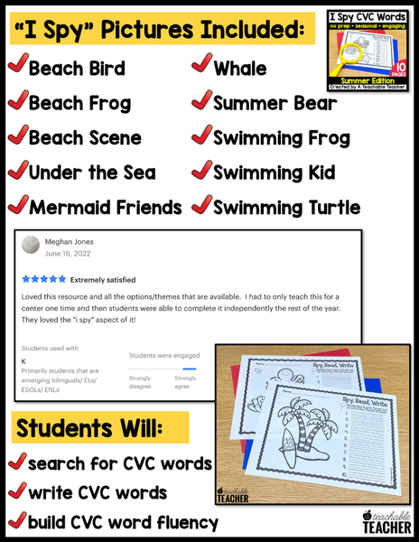 I Spy CVC Words - Summer Edition – A Teachable Teacher