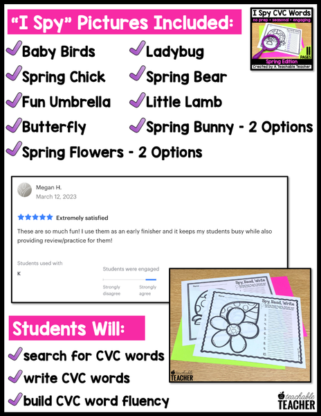 I Spy CVC Words - Spring Edition – A Teachable Teacher