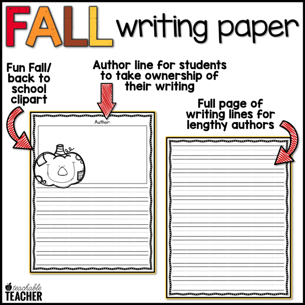 Fall Theme Writing Paper – A Teachable Teacher