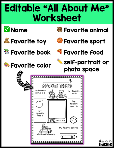 Editable All About Me – A Teachable Teacher