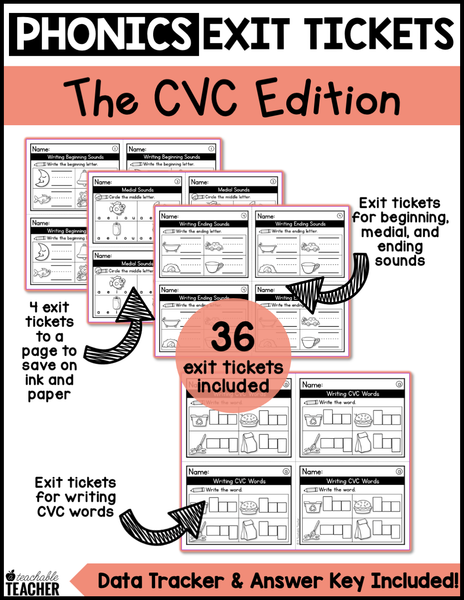 Phonics Exit Tickets - The CVC Edition – A Teachable Teacher