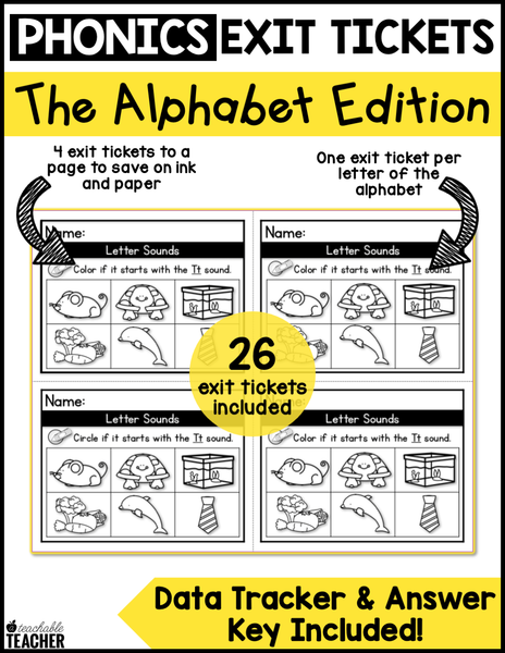 Phonics Exit Tickets - The Alphabet Edition – A Teachable Teacher