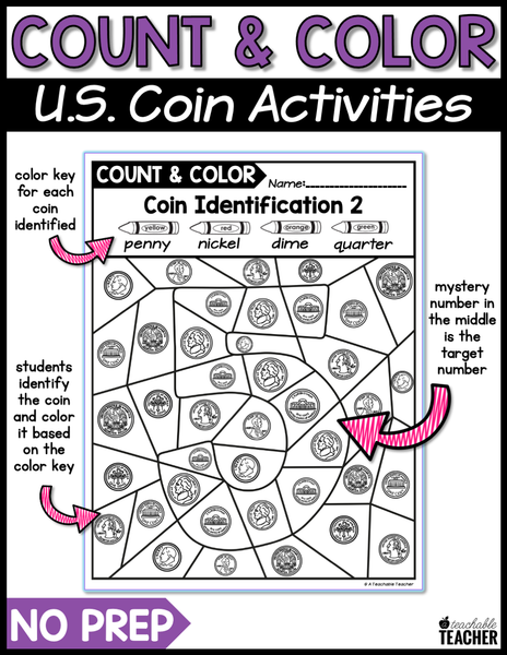 Count and Color - U.S. Coin Activities – A Teachable Teacher