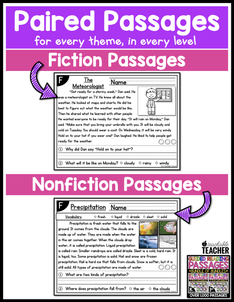 Guided Reading Passages Levels A-I- The BUNDLE OF BUNDLES – A Teachable ...