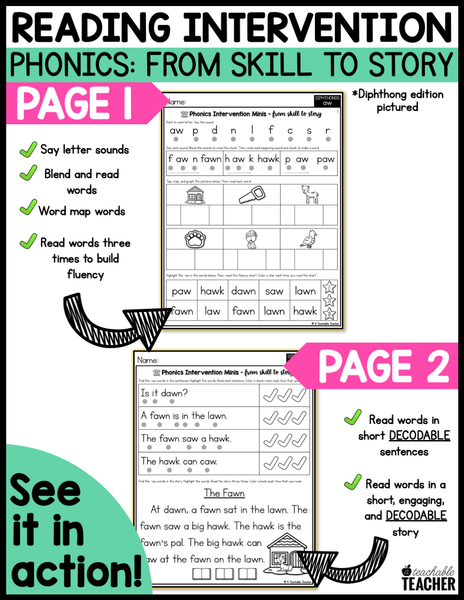 Phonics Intervention Minis - The BUNDLE - Reading Intervention – A ...