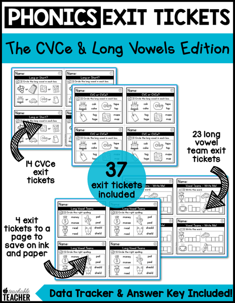 Phonics Exit Tickets - The CVCe and Long Vowels Edition – A Teachable ...