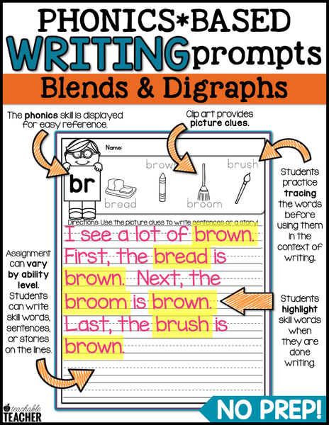 Phonics Based Writing - Blends and Digraphs – A Teachable Teacher