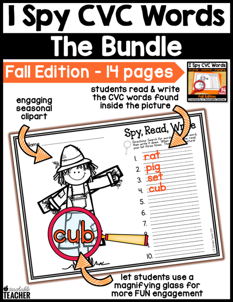 I Spy CVC Words - The BUNDLE (Through the Year) – A Teachable Teacher