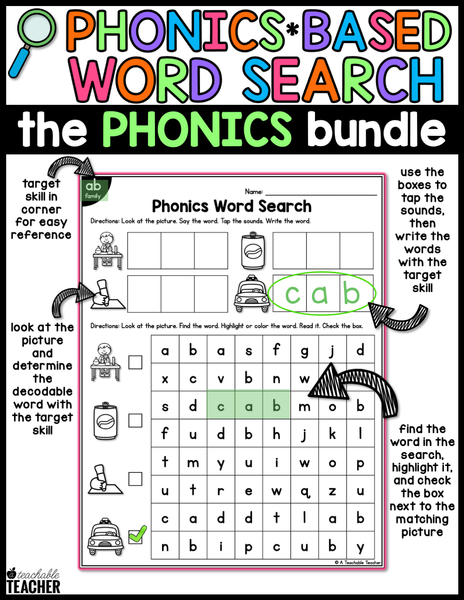 Phonics Word Search - The BUNDLE – A Teachable Teacher