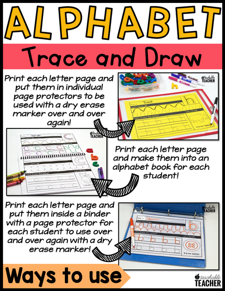 Alphabet Trace and Draw – A Teachable Teacher