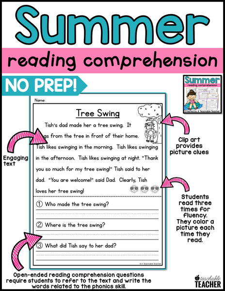Summer Reading Comprehension – A Teachable Teacher