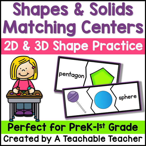 Shapes and Solids Matching Centers – A Teachable Teacher