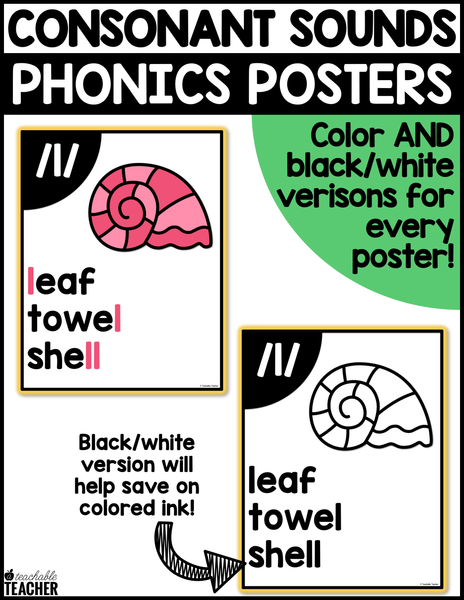 Consonant Sound Phonics Posters – A Teachable Teacher