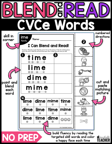 Blend and Read - CVCe Words – A Teachable Teacher