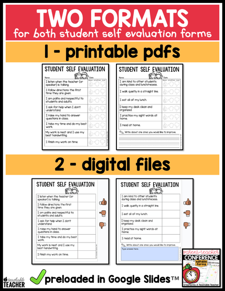 Editable Parent Teacher Conference Forms – A Teachable Teacher
