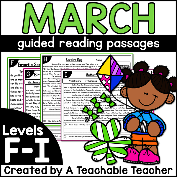 March Guided Reading Passages - Levels F-I – A Teachable Teacher