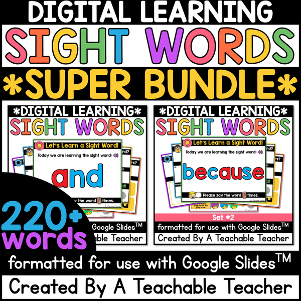 Digital High Frequency Word Lessons- SUPER BUNDLE – A Teachable Teacher